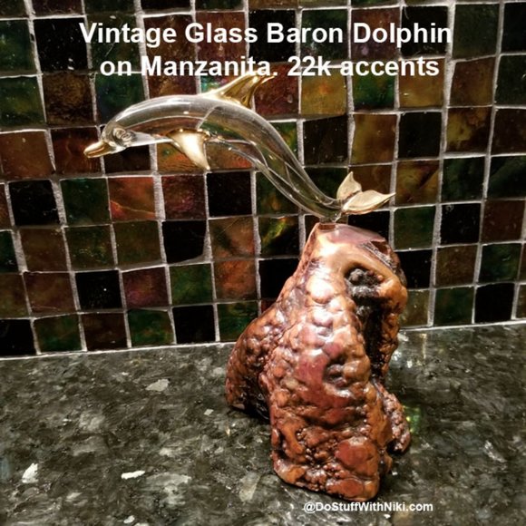 Glass Baron | Accents | Vintage Glass Baron Dolphin On Manzanita 22k ...